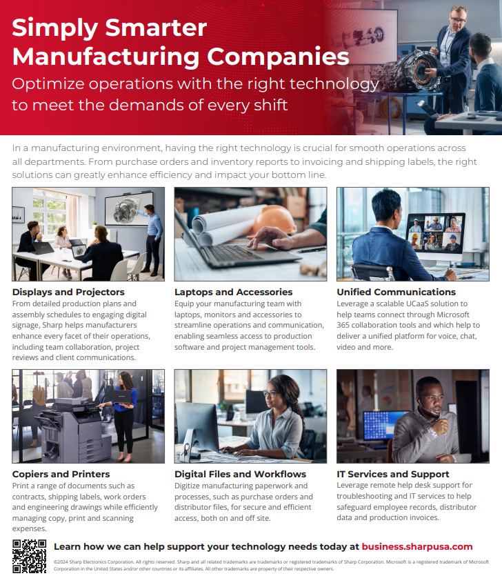 Simply Smarter Manufacturing Companies - Guides | Sharp for business