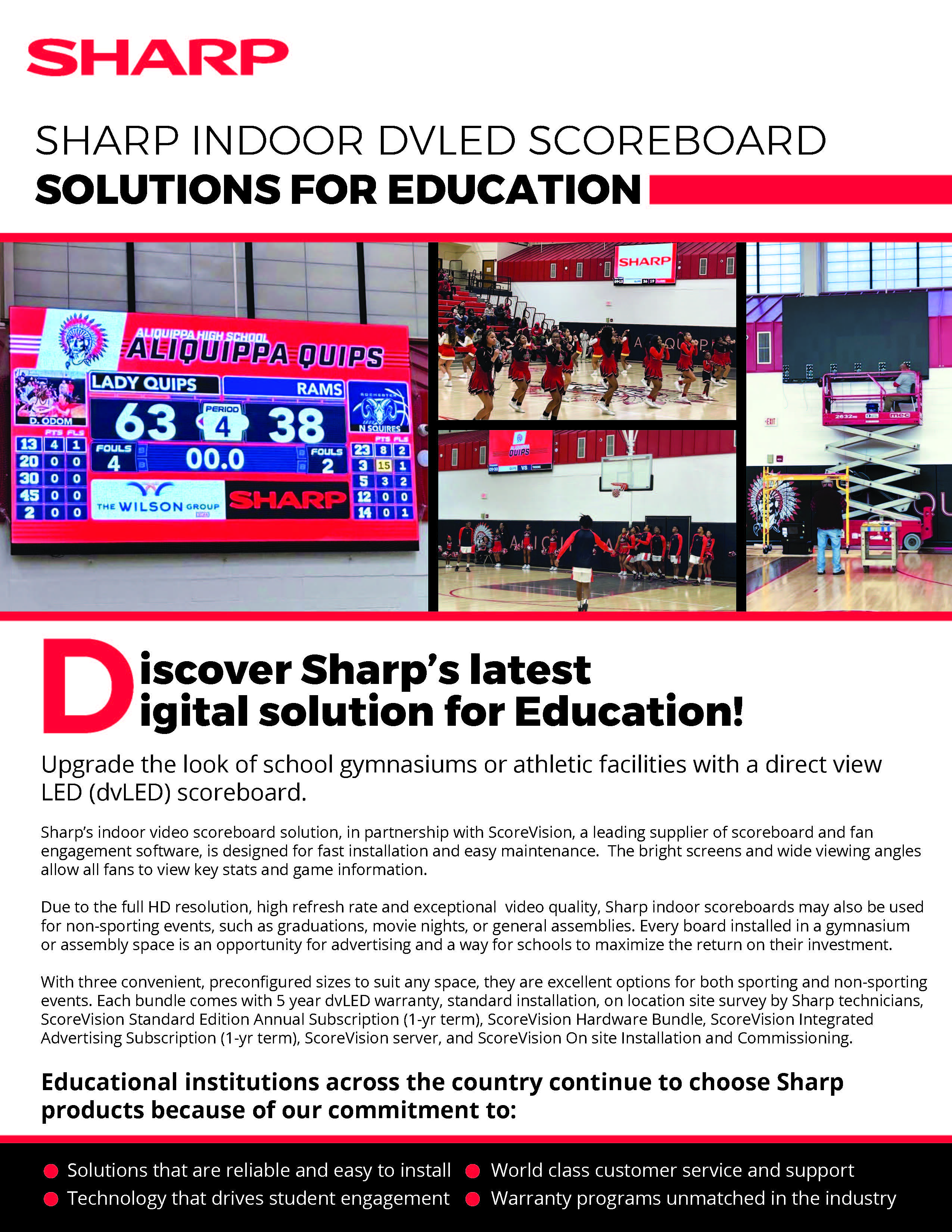 Indoor dvLED Scoreboard Solutions for Education - Guides | Sharp for business