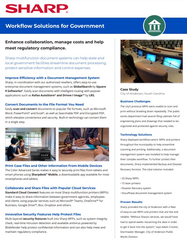 Workflow Solutions for Government Services - Guides | Sharp for business