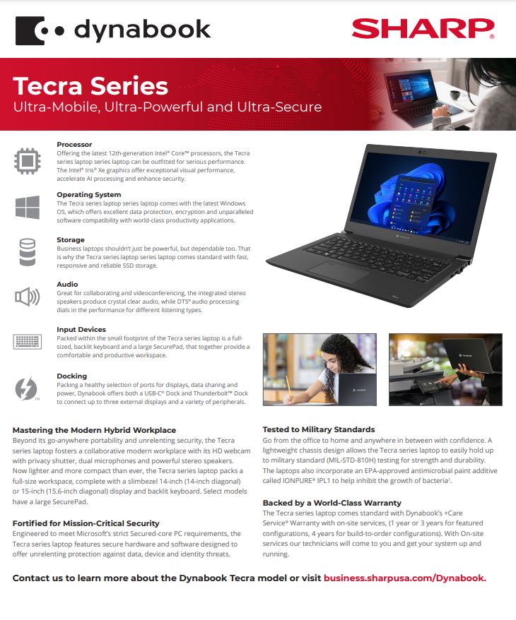 Dynabook Laptops: The Tecra Series - Guides | Sharp for business